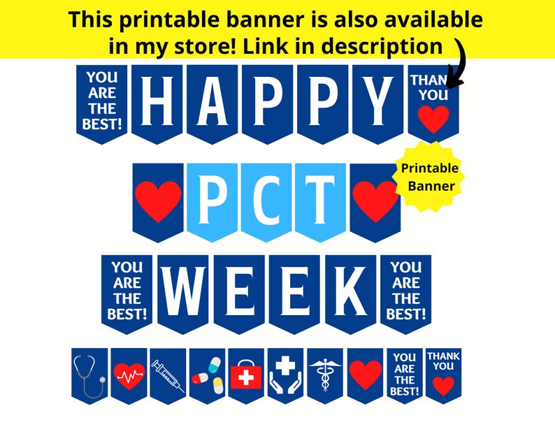 Patient Care Technician Week Printable Poster, Happy PCT Week Sign, PCT ...