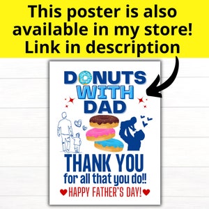 Donuts With Dad Printable Banner, Father's Day Kids Activity, Preschool ...