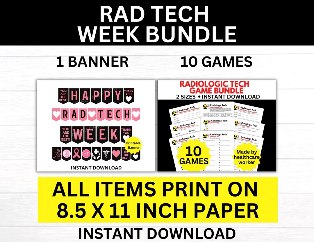 Radiologic Tech Week Printable Bundler, Radiology Tech Week Banner, Rad ...