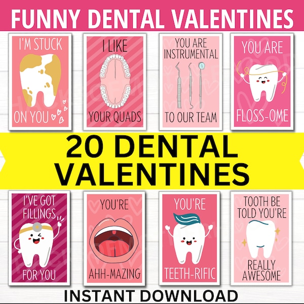 Dental Valentines Cards - Etsy