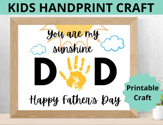 Father's Day Handprint Art Printable Dad Handprint Kids | Etsy