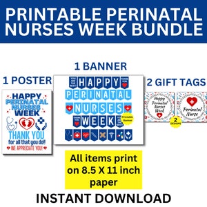 Perinatal Nurses Week Printable Bundle, Perinatal Nurse Week, Perinatal ...