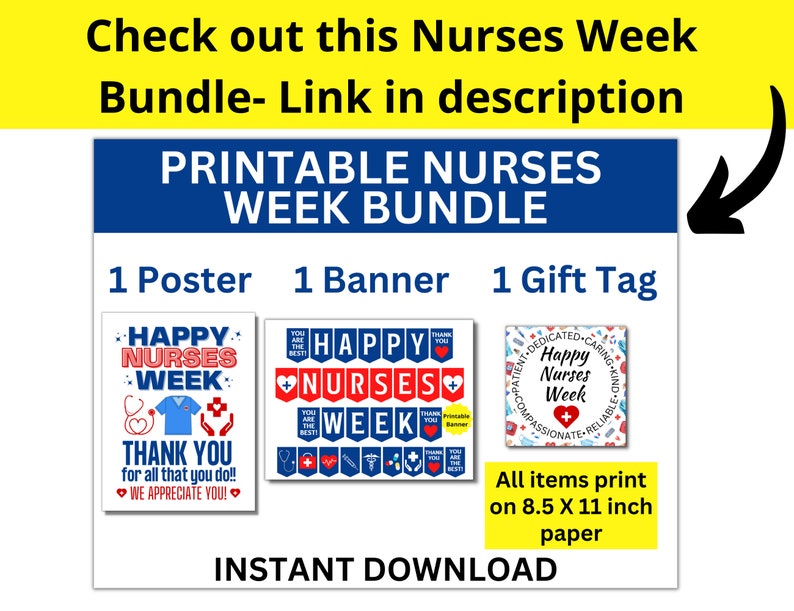 Nurses Week Printable Gift Tags, Happy Nurses Week, Nurses Day, Nurses ...