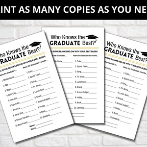 Graduation Party Game Printable, College Graduate, High School ...