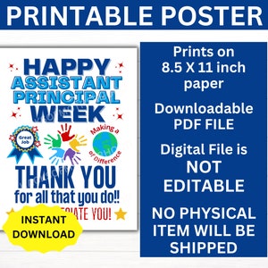 Assistant Principal Week Printable Bundle, Assistant Principal Week ...