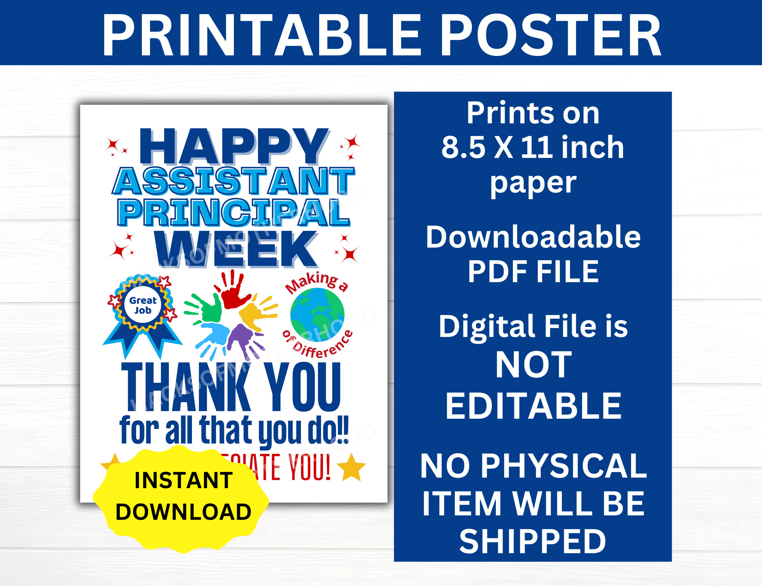 Assistant Principal Week Printable Bundle, Assistant Principal Week ...