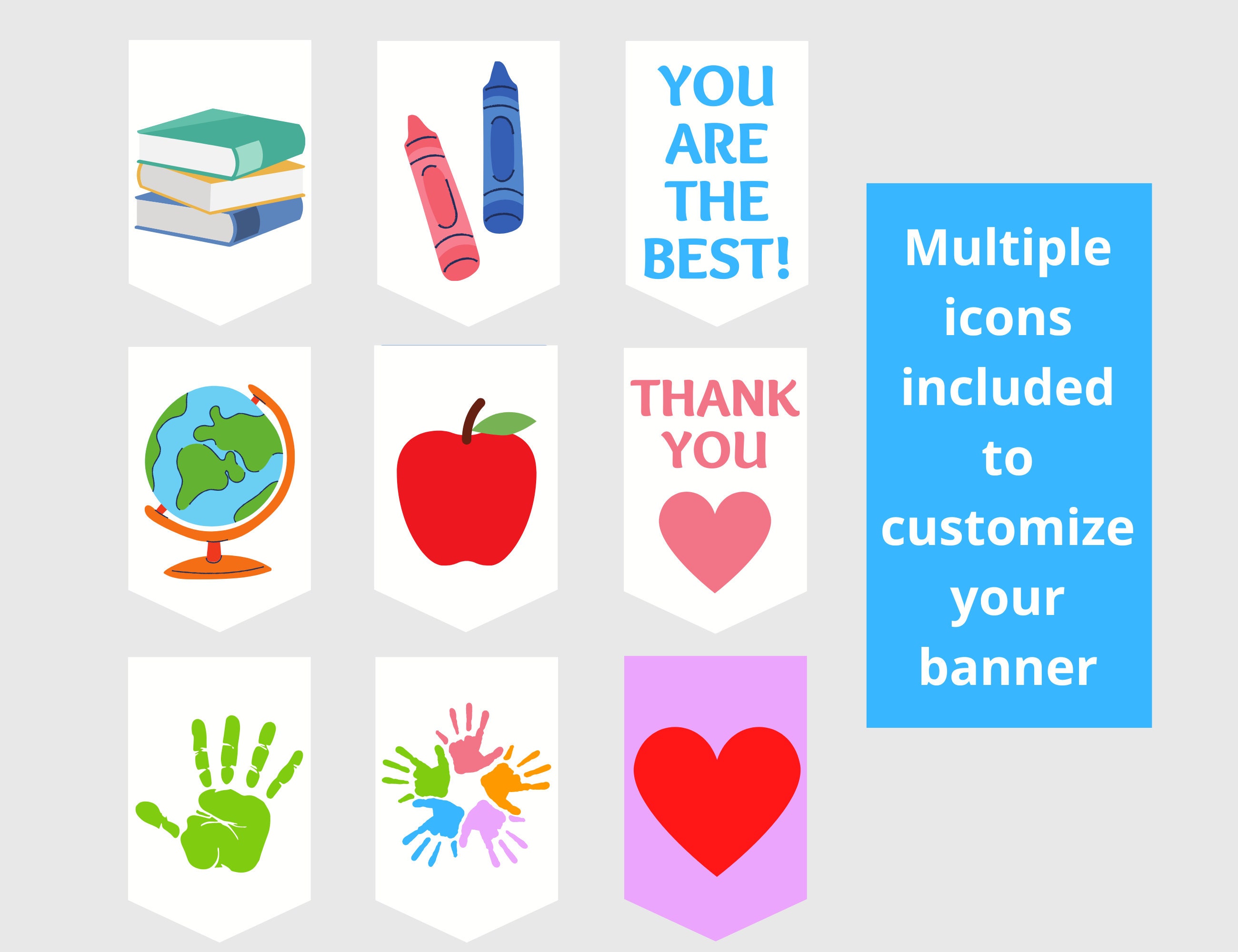 We Love Our Teachers Printable Banner, Teacher Appreciation Sign, Happy ...