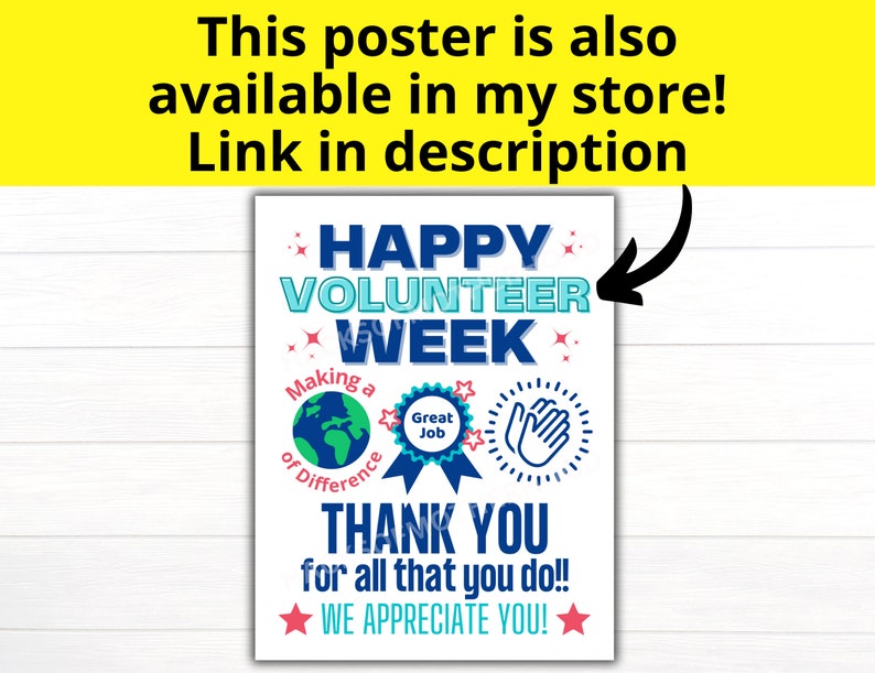 Volunteer Week Printable Banner, Happy Volunteer Week Sign, Volunteer ...