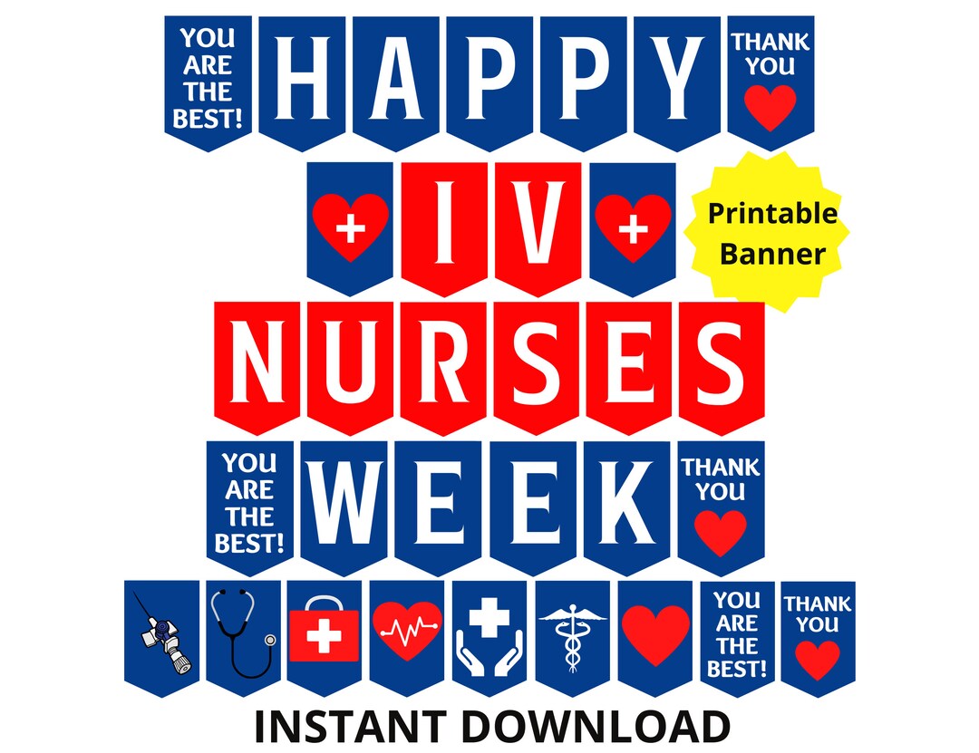 IV Nurses Week Printable Banner, Infusion Nurse Appreciation Week Sign ...