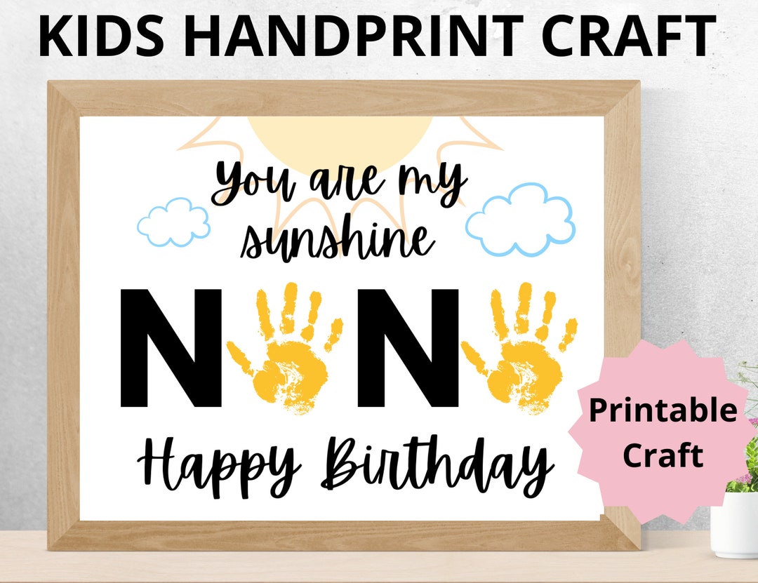 Nana Birthday Handprint Craft, Nana Birthday Handprint Printable, Nana ...