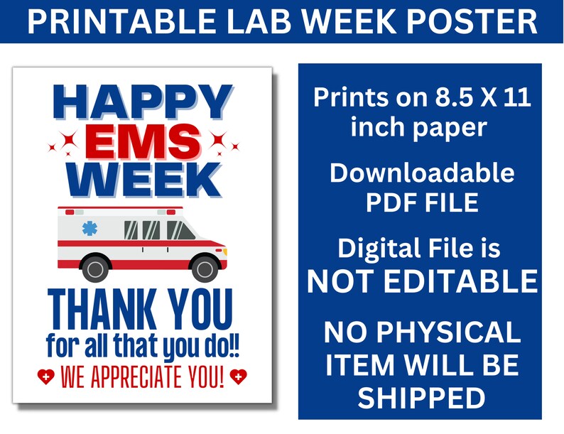 EMS Week Printable Bundle Emergency Medical Services Week - Etsy
