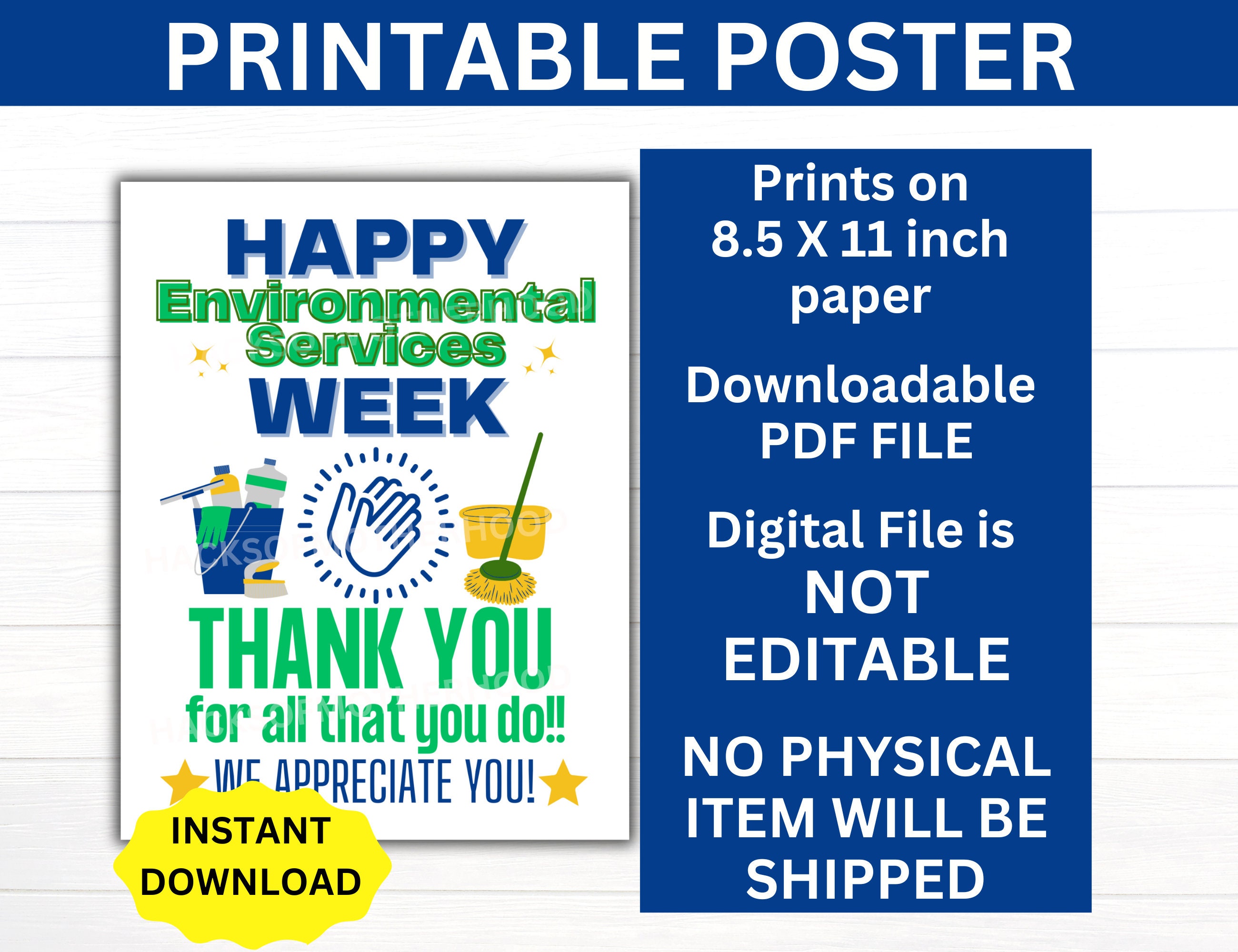 Environmental Services Week Printable Bundle, Environmental Services ...