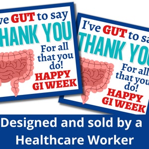 Happy GI Week Printable Gift Tags, Gastroenterology Week, GI Nurse Gift ...