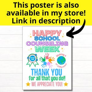 Happy School Counseling Week Printable Banner, School Counselor Week ...