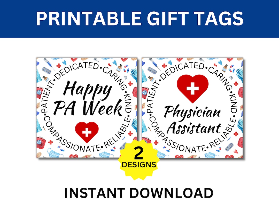Physician Assistant Week Printable Gift Tags, Happy PA Week Gift ...