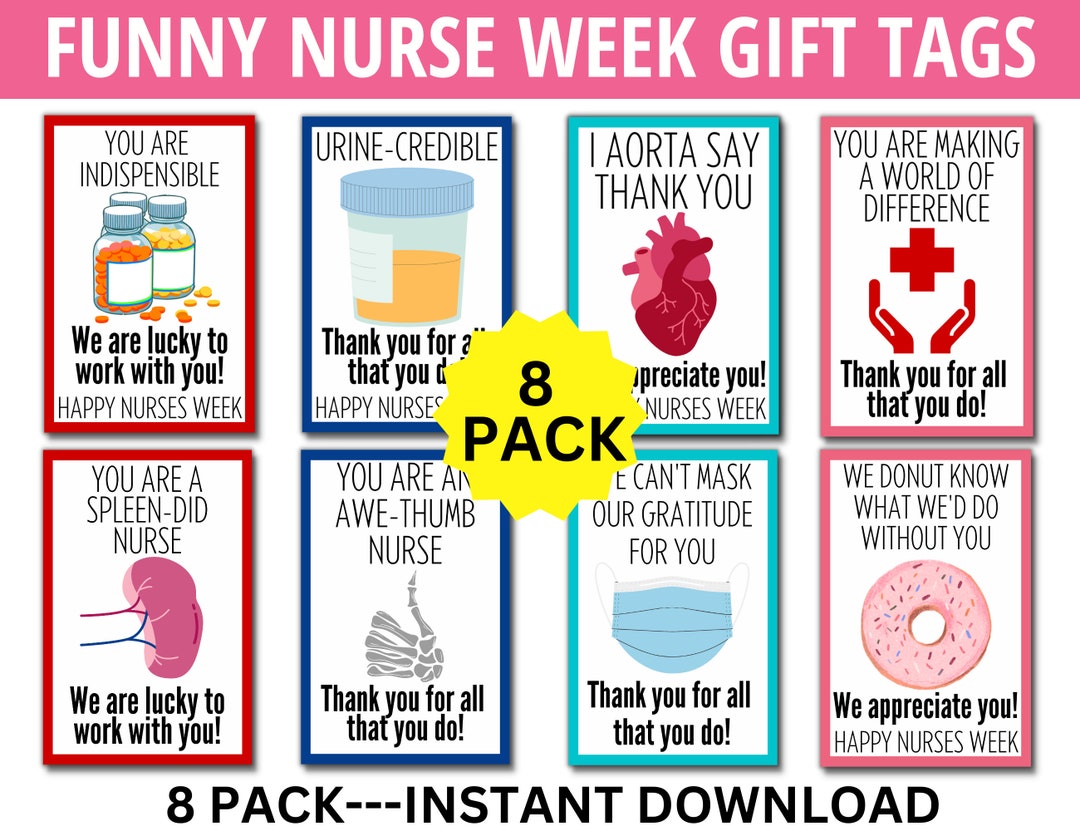 Nurses Week Printable Gift Tag Bundle Nurses Week Gifts - Etsy