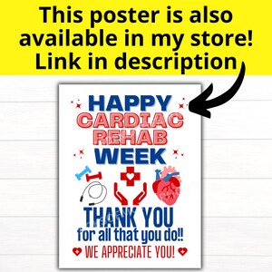 Cardiac Rehab Week Printable Bundle, Happy Cardiac Rehab Week Sign ...