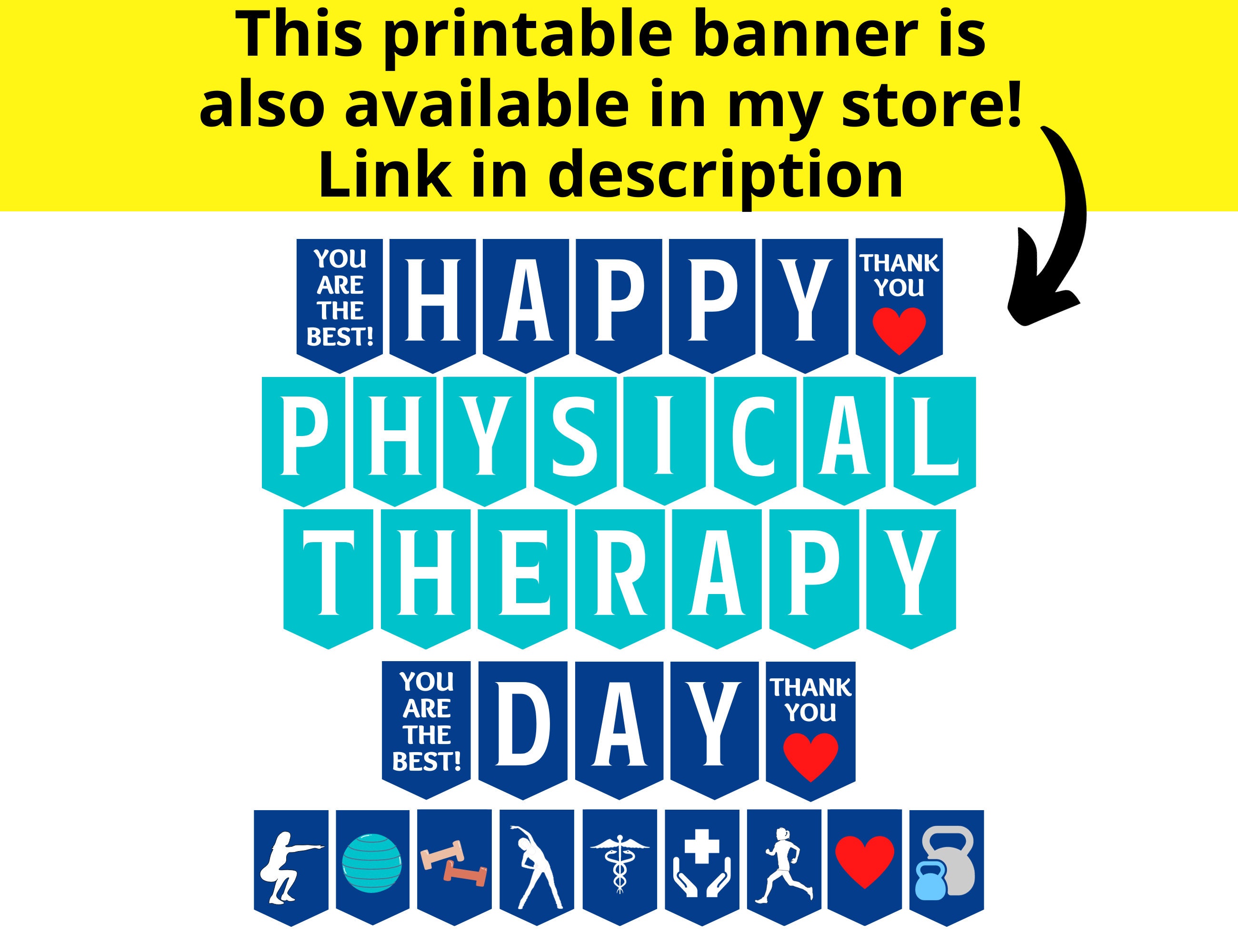 Physical Therapy Day Printable Poster, Happy PT Day Sign, Physical ...