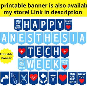 Anesthesia Tech Week Printable Bundle, Anesthesia Technician Week Sign ...