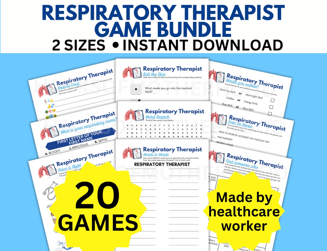 Respiratory Therapist Printable Game Bundle, Medical Games, RT Week ...