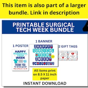 Surgical Scrub Tech Printable Sign, Happy Surgical Scrub Tech Week ...