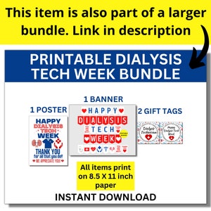 Dialysis Tech Week Printable Banner, Dialysis Technician Week Sign ...