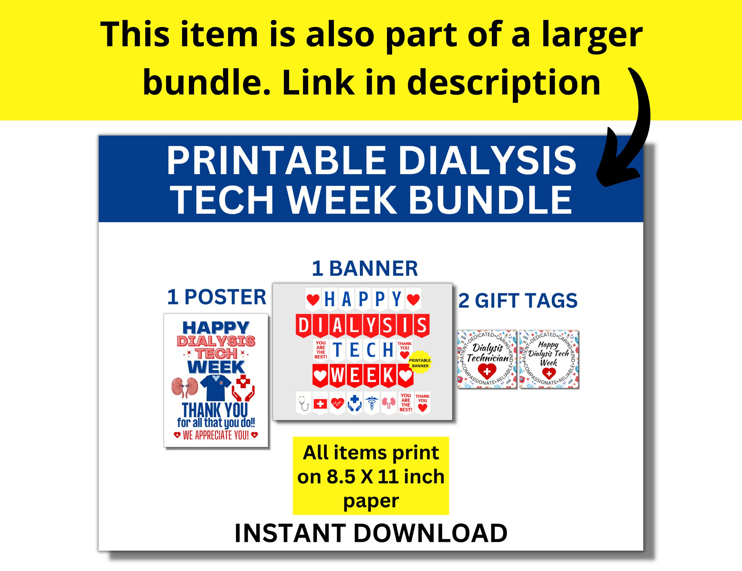 Dialysis Tech Week Printable Banner, Dialysis Technician Week Sign ...