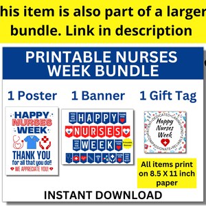 Nurses Week Printable Banner, Happy Nurses Week Sign, Nurse ...