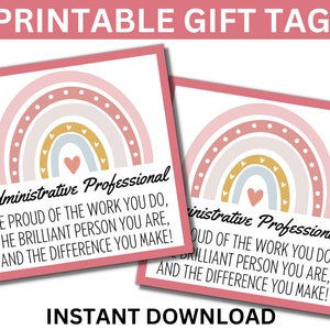 Administrative Professionals Printable Gift Tag, Administrative ...