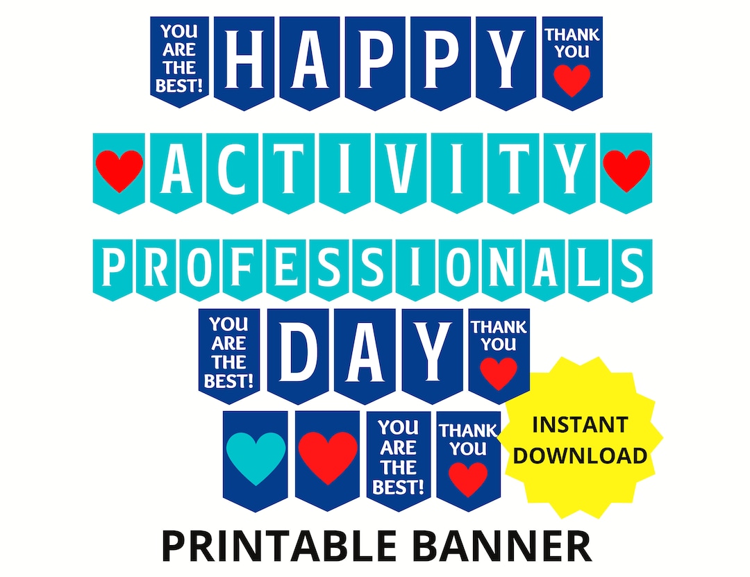 Activity Professionals Day Printable Banner, Activity Professionals ...