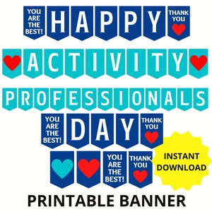 Activity Professionals Day Printable Banner, Activity Professionals ...
