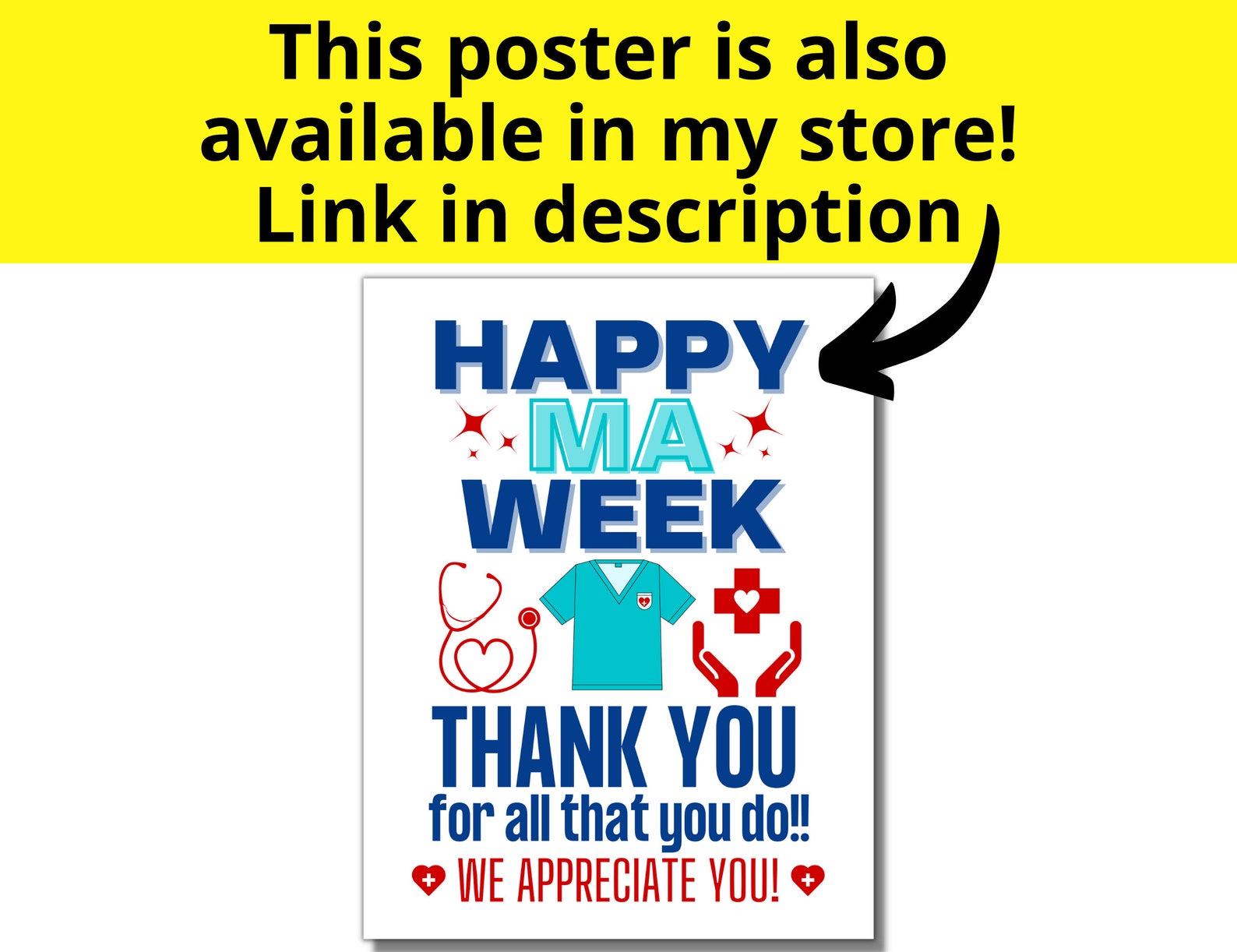 Medical Assistant Week Printable Banner, Happy MA Week Sign, Medical ...