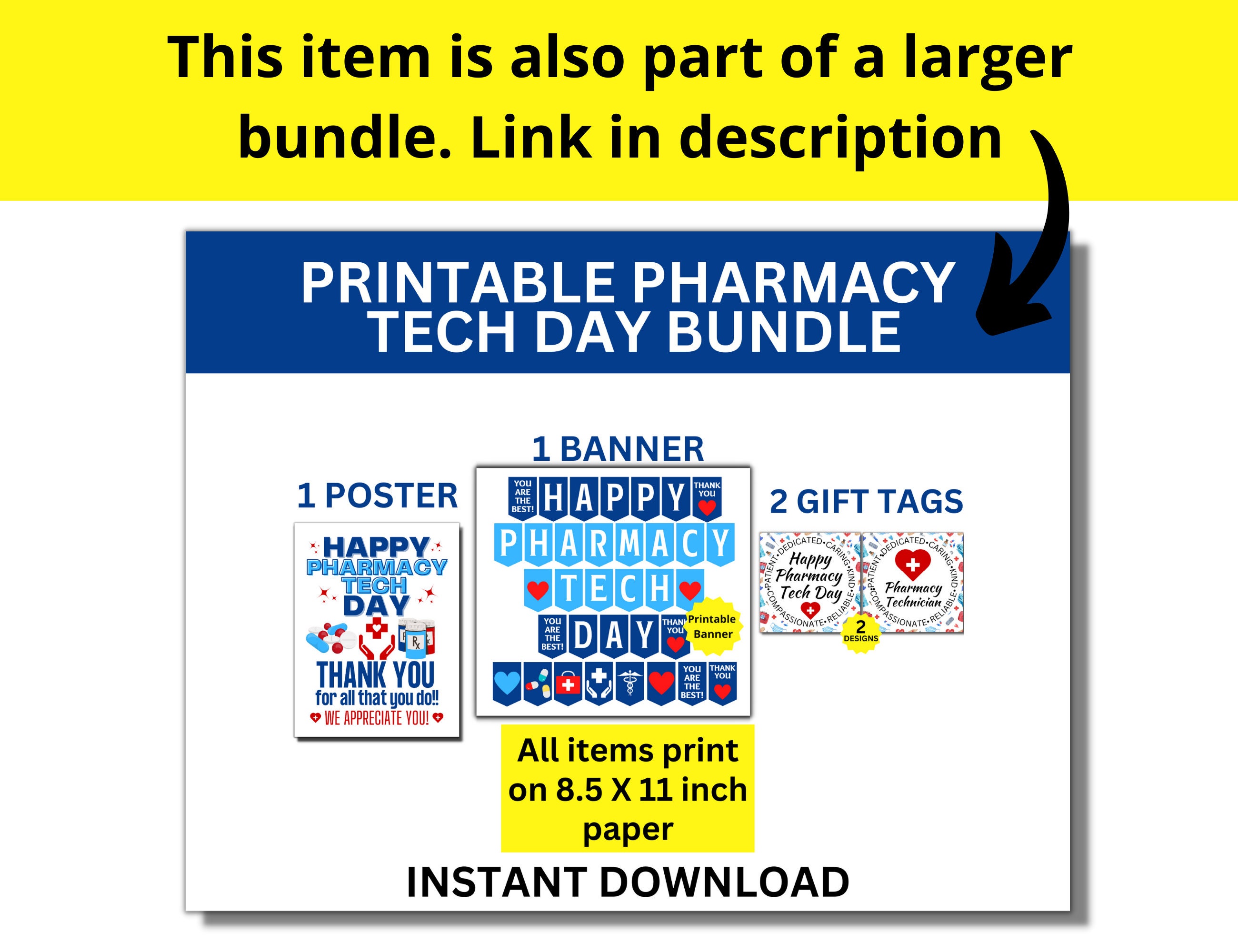 Funny Pharmacy Tech Day Printable Gift Tags, Pharmacy Tech Day ...