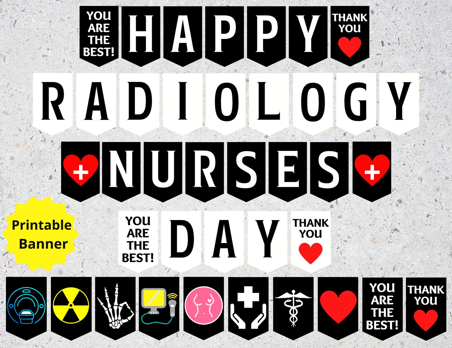 Radiology Nurses Day Printable Banner, Radiology and Imaging Nurse Day ...