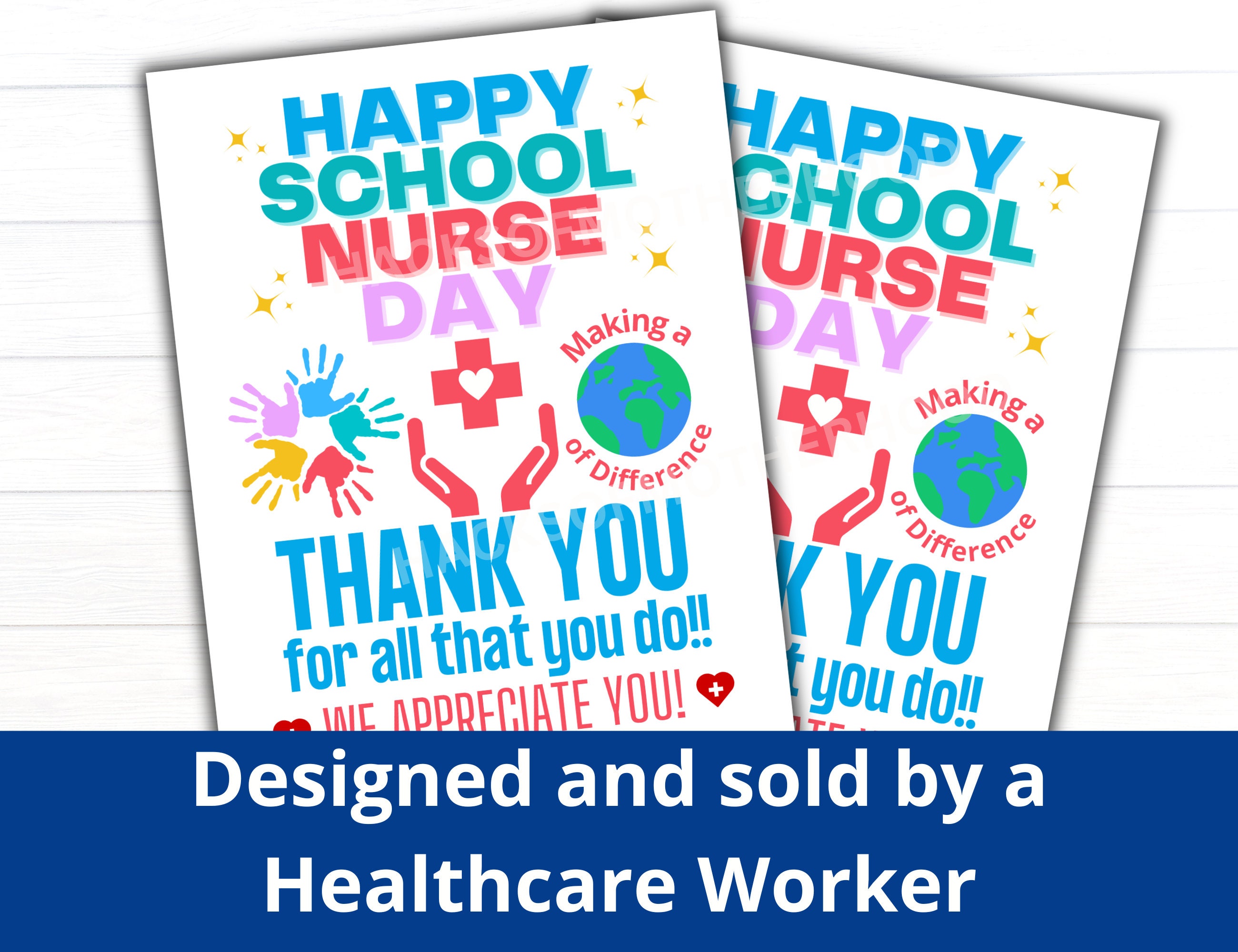 School Nurses Day Printable Poster, School Nurse Gift, Nurse Thank You ...