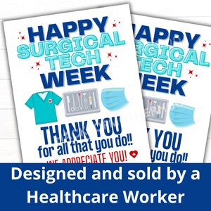 Surgical Scrub Tech Printable Sign, Happy Surgical Scrub Tech Week ...