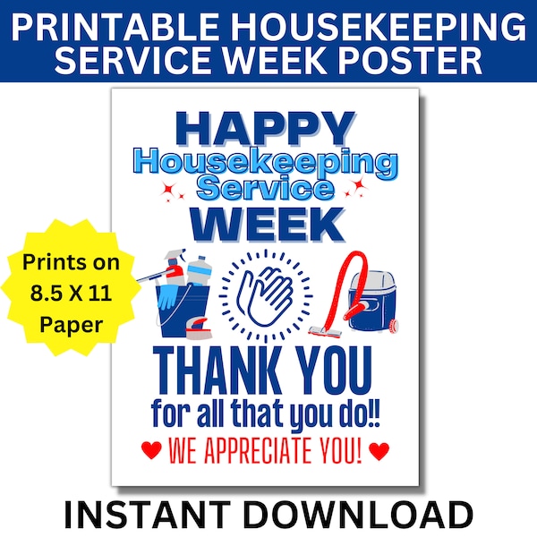 Housekeeping Poster - Etsy