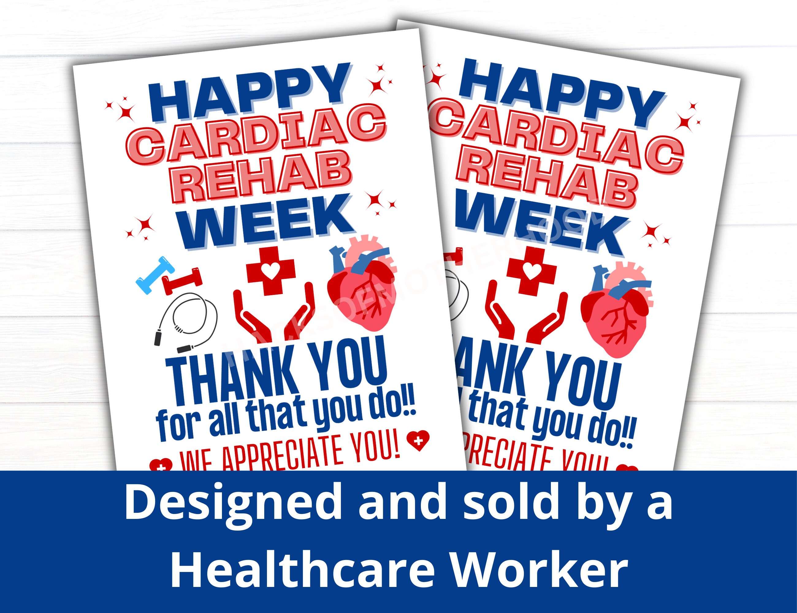 Cardiac Rehab Week Printable Poster, Happy Cardiac Rehab Week Sign ...