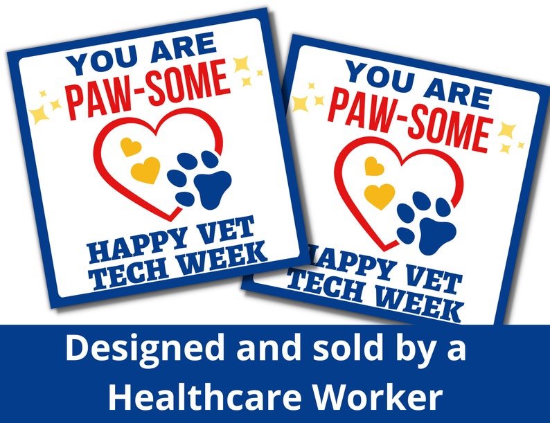 Vet Tech Week Printable Gift Tags Happy Vet Tech Gift Tags - Etsy