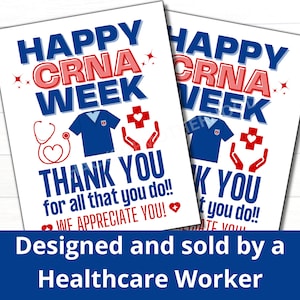 CRNA Week Printable Poster, Certified Registered Nurse Anesthetists ...