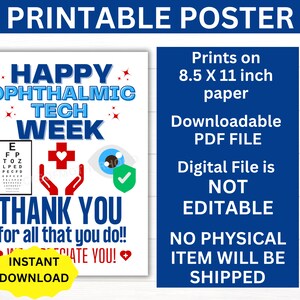 Ophthalmic Tech Printable Poster, Ophthalmic Tech Gift, Ophthalmology ...