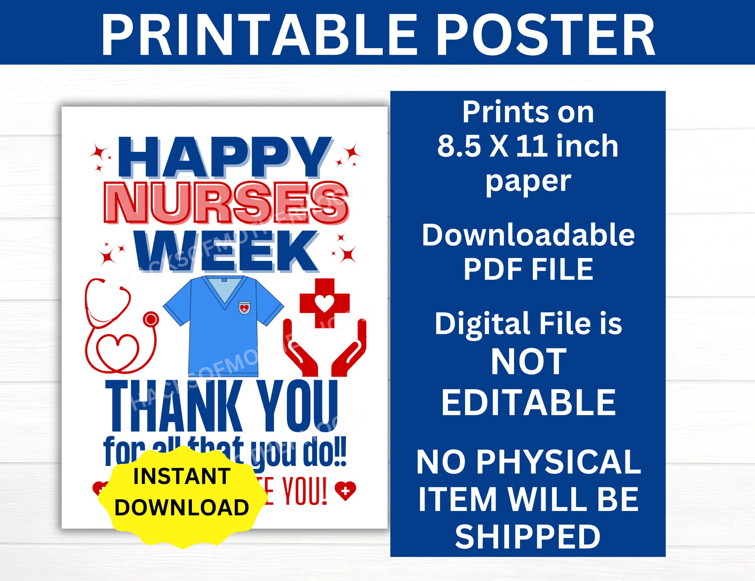 Nurses Week Printable Poster, Happy Nurses Week Sign, Nurse ...