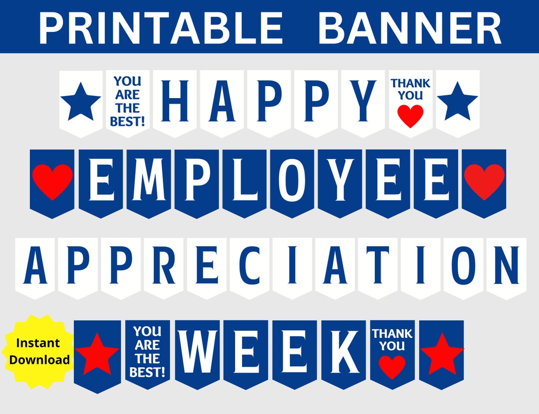 Employee Appreciation Week Printable Banner, Happy Employee ...