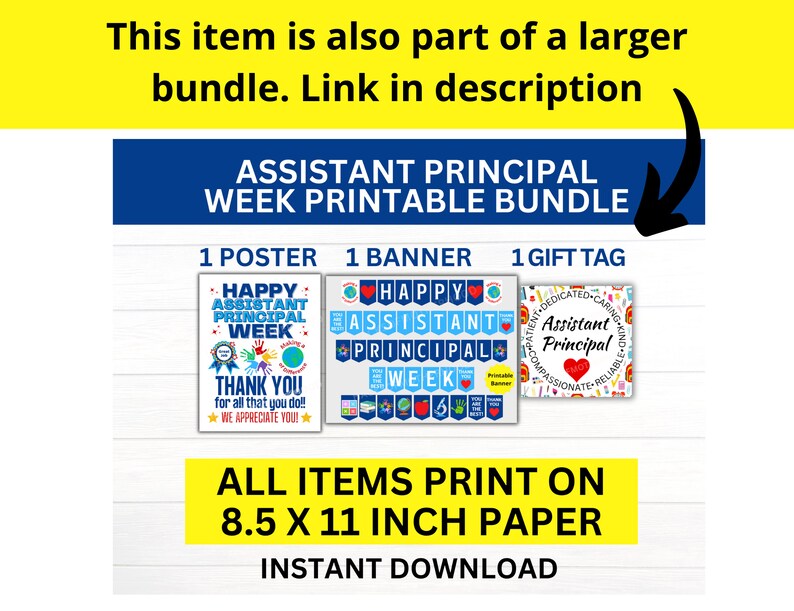 Assistant Principal Week Printable Poster, Assistant Principal Week ...