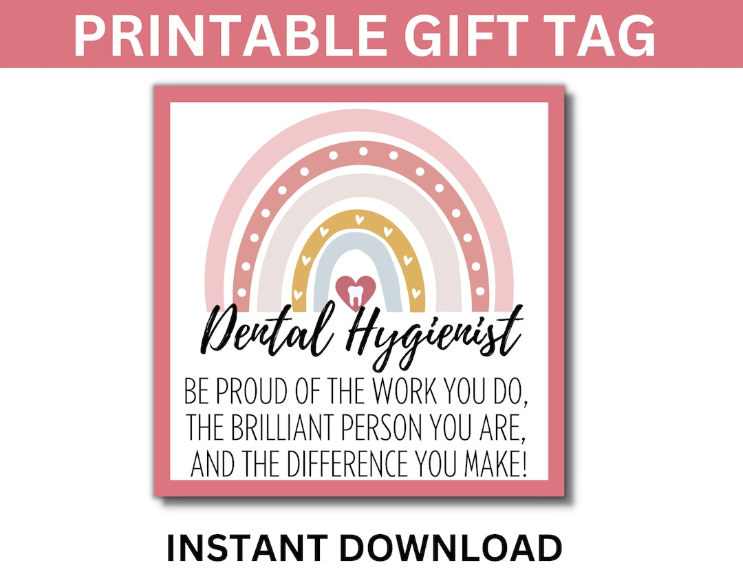 Dental Hygienist Week Gift Tags, Happy Dental Hygienist Week, Dental ...