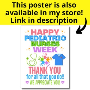 Pediatric Nurses Week Printable Banner, Pediatric Nurses Week Sign ...