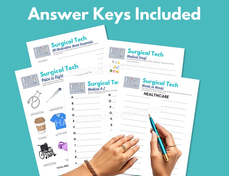 Surgical Scrub Tech Game Bundle, Surgical Technologist Week, Surgical ...