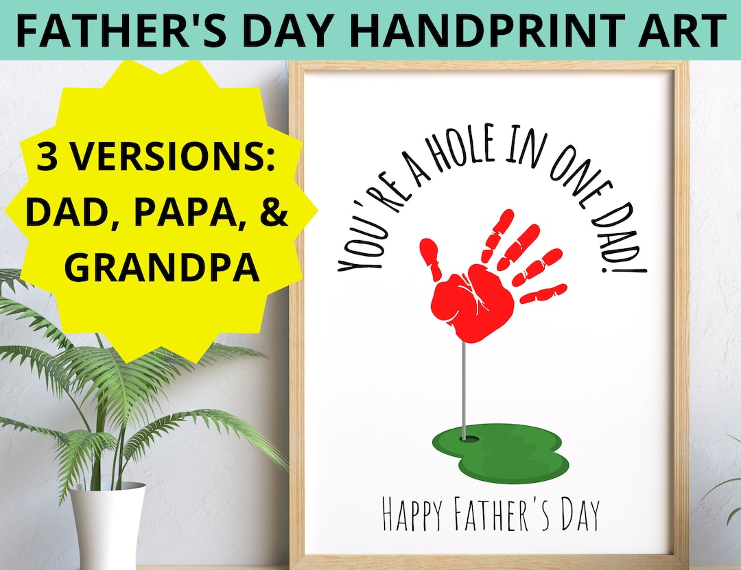 Father's Day Handprint Art Printable, Golf Handprint Kids Art Printable ...