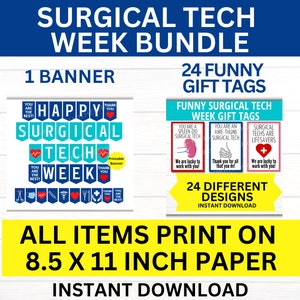 Surgical Scrub Tech Printable Sign, Happy Surgical Scrub Tech Week ...
