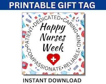 Nurses Week Printable Gift Tag Bundle, Nurses Week Gifts, Nurse ...